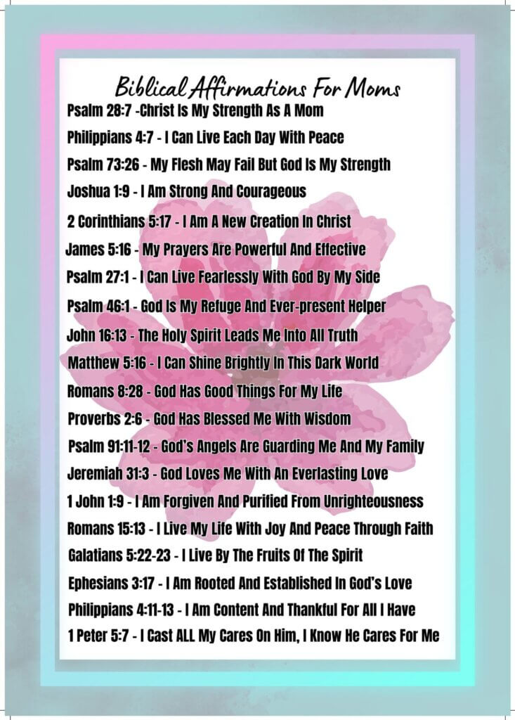 20 Powerful Biblical Affirmations For Moms On Mother's Day
